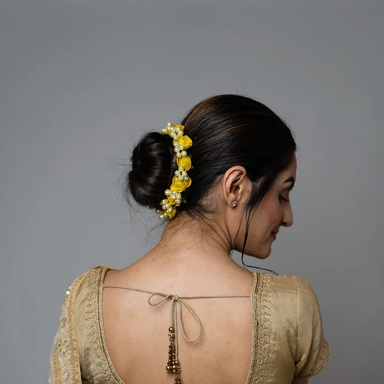 Nyra Pink Gajra, Floral Hair Gajra | Ami Mane Jewellery & Accessories